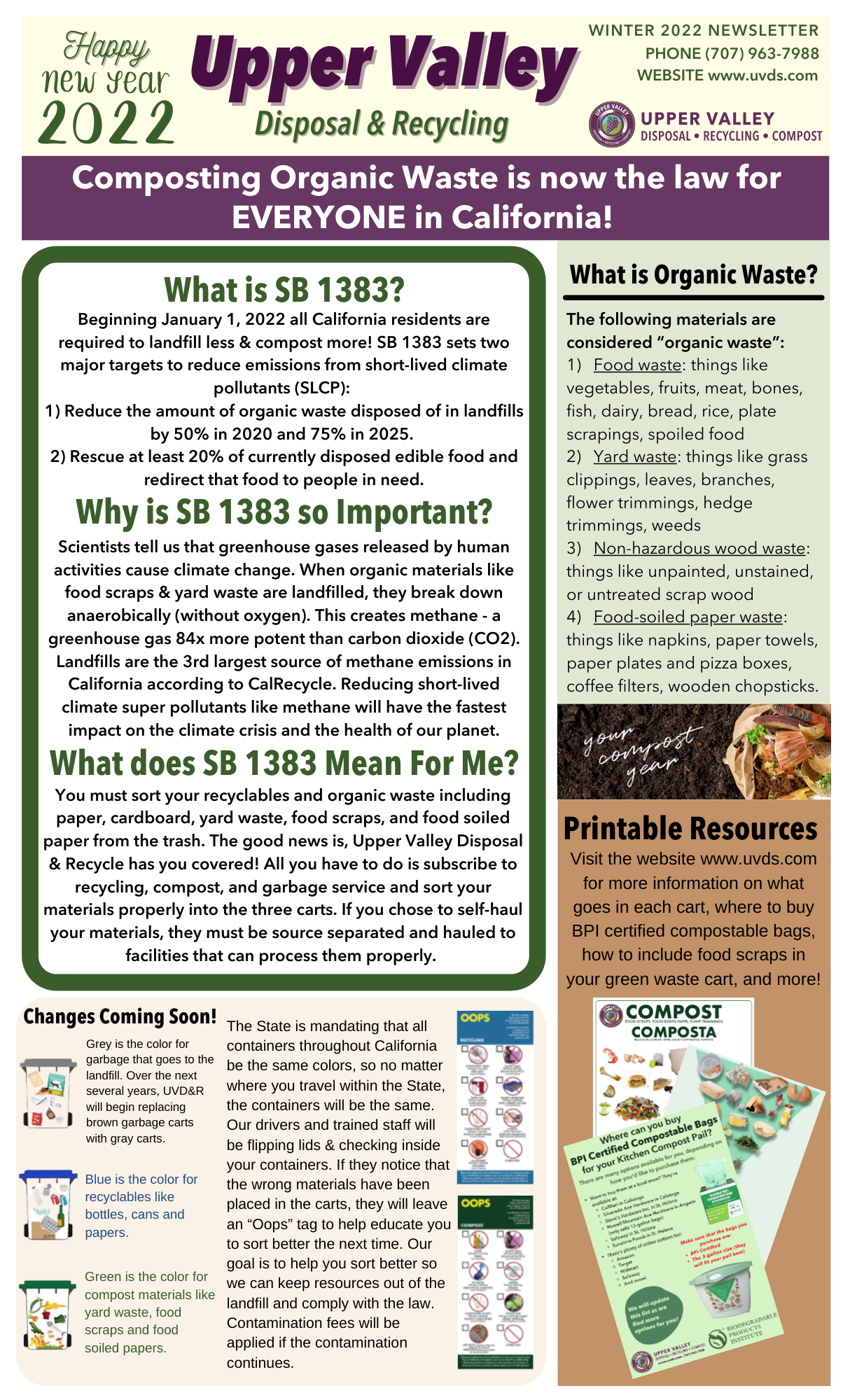 Newsletters and Downloads - Upper Valley Disposal Services